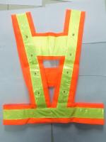 China Orange Yellow LED Light Safety Vests Polyester Safety Vest 120 Grams for sale