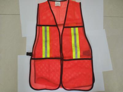 China Red Mesh Safety Vest Light Type Mesh Work Vest With Velcro for sale