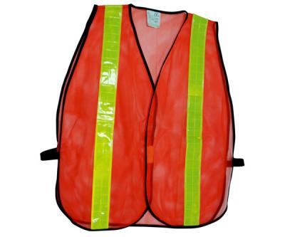 China Highway Safety Vest Net Fluorescent Orange Mesh Vest With Pockets For Traffic for sale