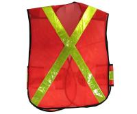 China Red Mesh Work Vest With Pockets 60g 80g Hi Vis Mesh Running Vest for sale
