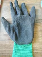 China 13 gauge green  polyester  liner   coated  with  latex  foam  finish  latex  coated  work gloves for sale