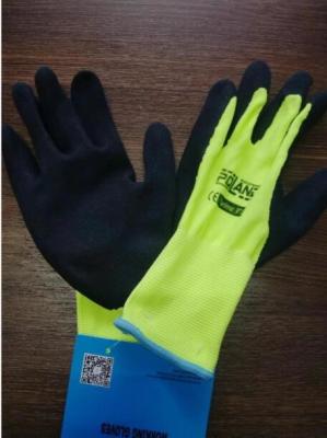 China good abrasion resistance latex  coated  work gloves  13  gauge polyester liner  palm  coated    with latex sandy finish   safety work  gloves for sale