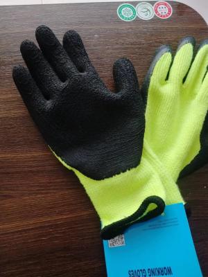 China winter  use  good abrasion  resistance Hi  viz  7 gauge acrylic  terry liner  coated with foam finish  safety work gloves for sale