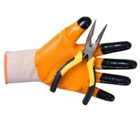 China 23cm-26cm Nitrile Dipped Work Gloves Cold Weather Work Gloves Double Dipping for sale
