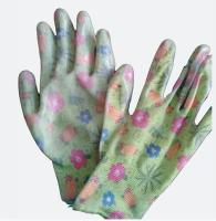 China Garden Nitrile Coated Gloves Floral Liner Nitrile Palm Gloves Size 9 Size 10 for sale