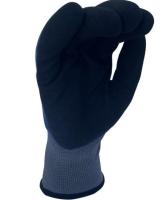 China Rubber Double Dipped Nitrile Gloves 13 Gauge Half Coated Cut Proof Work Gloves for sale