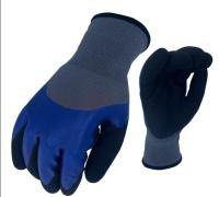 China Rubber Double Dipped Nitrile Gloves 13 Gauge Half Coated Cut Proof Work Gloves for sale