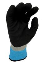 China Polyester Sandy Nitrile Coated Gloves Black Nitrile Grip Work Gloves for sale