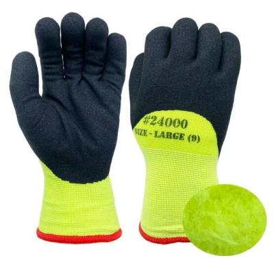 China 24cm 25cm Winter Work Gloves Waterproof Nitrile Coated Cut Resistant Gloves for sale