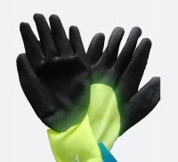 China 24cm 25cm Winter Work Gloves Waterproof Nitrile Coated Cut Resistant Gloves for sale
