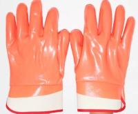 China Fluorescent Orange Oil Resistant Insulated PVC Gloves Fully Coated PVC Dipped Gloves for sale