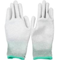 China EN388 PU Coated Gloves Polyurethane Work Gloves  Anti Static Carbon Fiber for sale