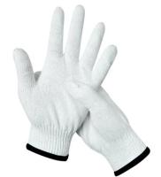 China Natural White Knitted Cotton Gloves Anti Slip Cotton Safety Gloves for sale