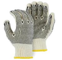 China Elastic Cuff Cotton Knitted Work Gloves OEM Cotton Gloves With Rubber Dots for sale
