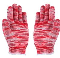 China 21cm-26cm Red Cotton Knitted Gloves OEM Heavy Duty Cotton Work Gloves for sale