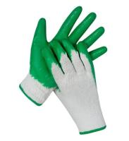 China Plain Latex Coated Gloves 10 Gauge Green Latex Coated String Knit Gloves for sale