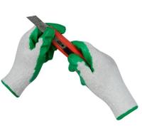 China Plain Latex Coated Gloves 10 Gauge Green Latex Coated String Knit Gloves for sale