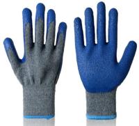 China Grey Cotton Knit Latex Palm Gloves Heavy Duty Latex Work Gloves Customized for sale