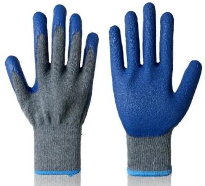 China Grey Cotton Knit Latex Palm Gloves Heavy Duty Latex Work Gloves Customized for sale