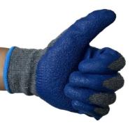 China Grey Cotton Knit Latex Palm Gloves Heavy Duty Latex Work Gloves Customized for sale