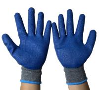China Grey Cotton Knit Latex Palm Gloves Heavy Duty Latex Work Gloves Customized for sale