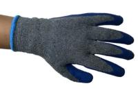 China Grey Cotton Knit Latex Palm Gloves Heavy Duty Latex Work Gloves Customized for sale