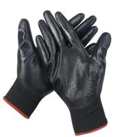 China 13 gauge  polyester  nylon liner   smooth  nitrile  coated   safety work gloves for sale