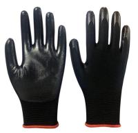 China 13 gauge  polyester  nylon liner   smooth  nitrile  coated   safety work gloves for sale