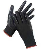 China 13 gauge  polyester  nylon liner   smooth  nitrile  coated   safety work gloves for sale