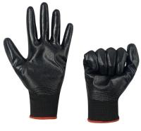 China 13 gauge  polyester  nylon liner   smooth  nitrile  coated   safety work gloves for sale