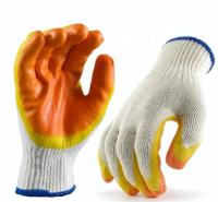 China Poly Cotton Seamless Knitted Latex Palm Coated Gloves for sale