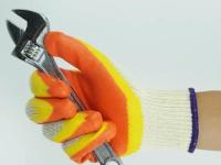 China Poly Cotton Seamless Knitted Latex Palm Coated Gloves for sale