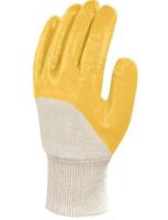 China Light Weight Yellow Nitrile Coated interlock Glove Rukavice Od Nitrila Handschuhe Nitrile Safety Industrial Knit Wrist Oil Gloves for sale