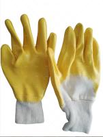 China Light Weight Yellow Nitrile Coated interlock Glove Rukavice Od Nitrila Handschuhe Nitrile Safety Industrial Knit Wrist Oil Gloves for sale