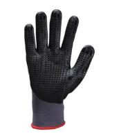 China High Flexible and Durable 15 Gauge Grey Nylon Spandex Elastic Fiber Knitted Nitrile  micro Foam Palm  work Coated Gloves for sale