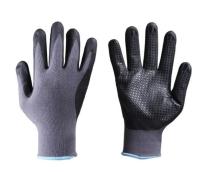 China High Flexible and Durable 15 Gauge Grey Nylon Spandex Elastic Fiber Knitted Nitrile  micro Foam Palm  work Coated Gloves for sale