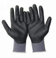 China Nitrile  coated work gloves  15 gauge nylon spandex liner coated Nitrile mirco foam   working gloves for sale