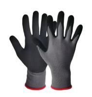 China Nitrile  coated work gloves  15 gauge nylon spandex liner coated Nitrile mirco foam   working gloves for sale