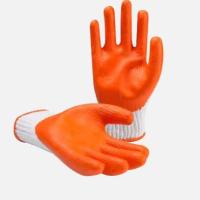 China 10 Gauge Flat Plain Latex Orange Industrial Rubber Gloves for sale