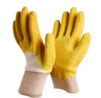 China Jersey Interlock Half Coated Latex Dipped Gloves Latex Gripper Gloves for sale