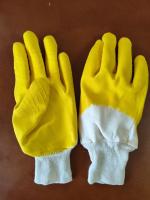 China Jersey Interlock Half Coated Latex Dipped Gloves Latex Gripper Gloves for sale