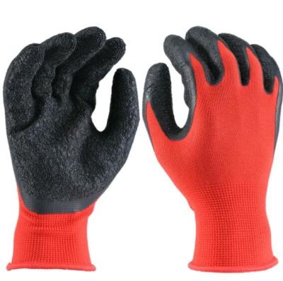 China 13 Gauge Latex Safety Gloves Polyester Coated Latex Work Gloves for sale