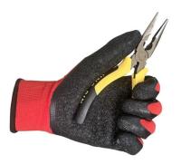 China 13 Gauge Latex Safety Gloves Polyester Coated Latex Work Gloves for sale