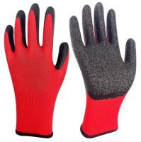 China 13 Gauge Latex Safety Gloves Polyester Coated Latex Work Gloves for sale