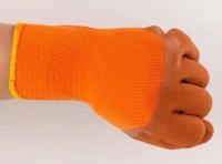 China 7 Gauge Latex Gloves Orange Terry Liner Latex Coated Gloves For Winter Work for sale