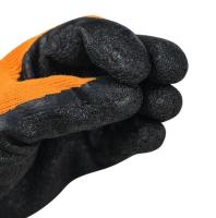 China Orange Winter Latex Thermal Gloves 7 Gauge Latex Dipped Gloves Terry Liner Palm Coated for sale