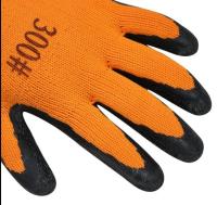China Orange Winter Latex Thermal Gloves 7 Gauge Latex Dipped Gloves Terry Liner Palm Coated for sale