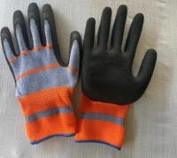 China 13G Polyester Spandex Latex Coated Gloves Garden Latex Coated Work Gloves Bulk for sale