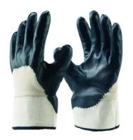 China Oil Proof Nitrile Coated Gloves 3/4 Half Coated Nitrile Safety Gloves for sale