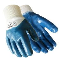 China Knit Cuff Nitrile Coated Gloves Non Slip Cotton Jersey Work Safety Gloves for sale